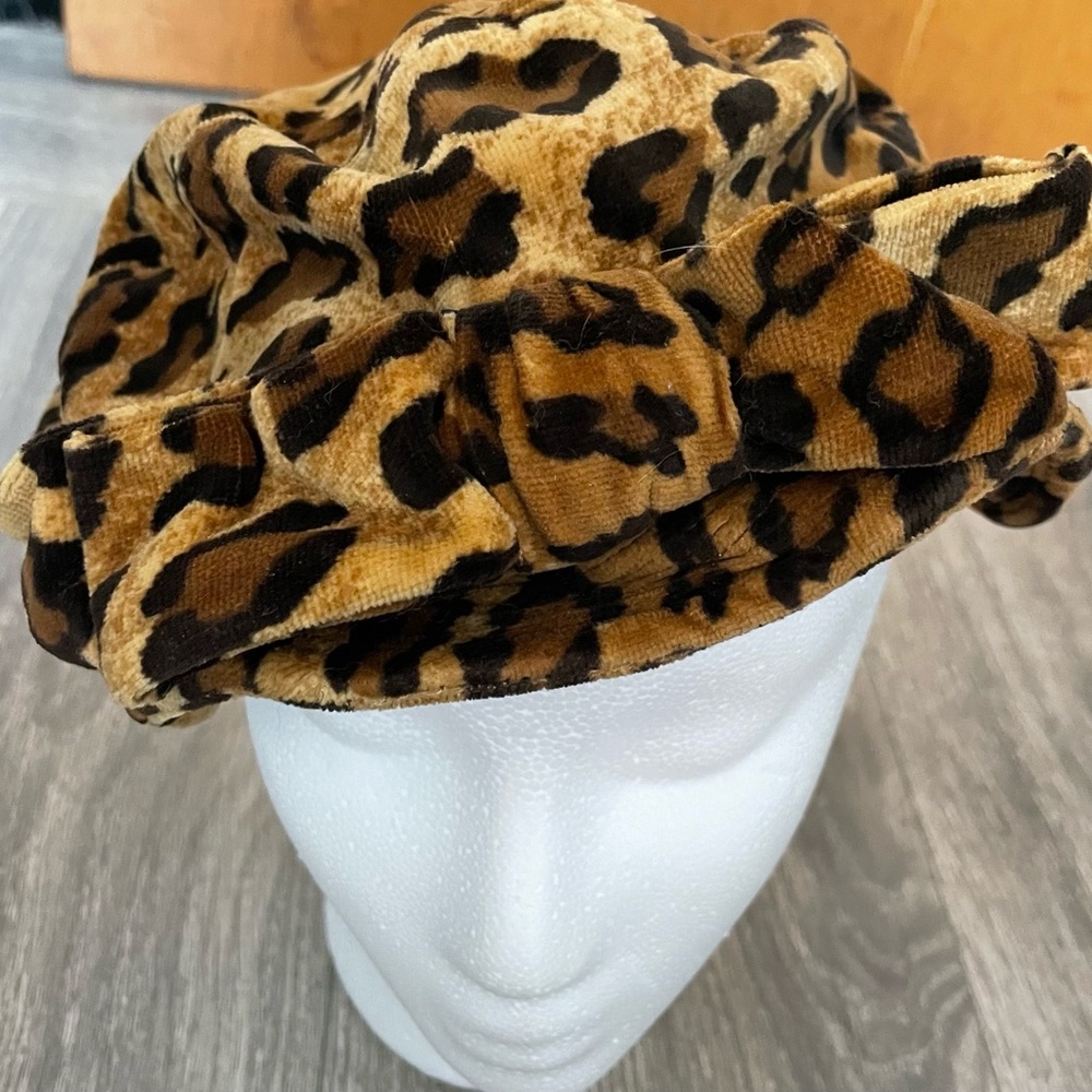 Vintage Italian Classic Leopard Print Hat With Bow - Gem